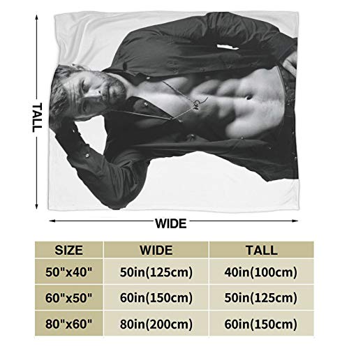 Chris Hemsworth Soft and Comfortable Wool Fleece Throw Blankets Yoga Blanket Beach Blanket Suitable for Home and Tourist Camping