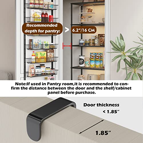 COVAODQ 8-Tier Pantry Door Organization and Storage Over the Door Pantry Organizer Metal Hanging Kitchen Spice Rack Can Organizer