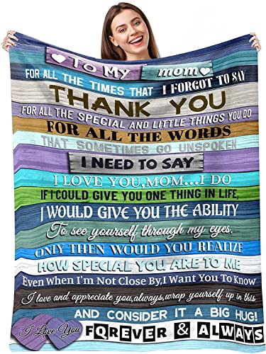 Worktisky Mothers Day Idea Gifts for Mom from Daughter Son, Best Mom Gifts, Funny Mothers Day Idea Gifts, Mom Gifts from Daughters, Birthday Gifts for Mom, Mom Blankets from Daughter 60"x50"