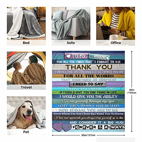 Worktisky Mothers Day Idea Gifts for Mom from Daughter Son, Best Mom Gifts, Funny Mothers Day Idea Gifts, Mom Gifts from Daughters, Birthday Gifts for Mom, Mom Blankets from Daughter 60"x50"