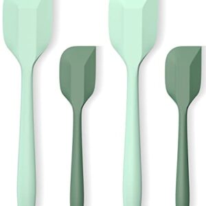 Silicone Spatula Set, Premium Spatulas Silicone Heat Resistant 2 Small & 2 Large Flexible Scraper for Nonstick Cookware, Rubber Spatula for Kitchen Mixing Baking Cooking Use, Soft Spatula - Set of 4