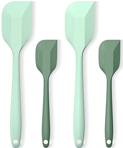 Silicone Spatula Set, Premium Spatulas Silicone Heat Resistant 2 Small & 2 Large Flexible Scraper for Nonstick Cookware, Rubber Spatula for Kitchen Mixing Baking Cooking Use, Soft Spatula - Set of 4