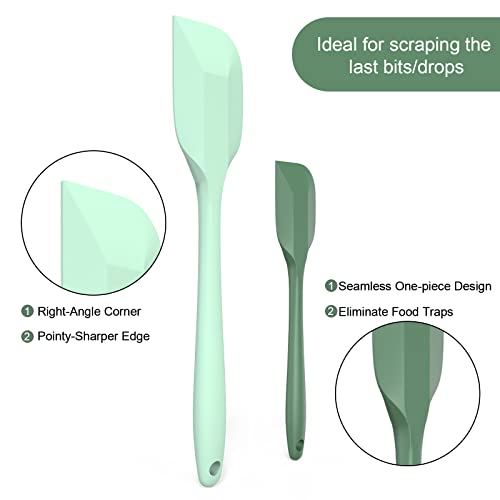 Silicone Spatula Set, Premium Spatulas Silicone Heat Resistant 2 Small & 2 Large Flexible Scraper for Nonstick Cookware, Rubber Spatula for Kitchen Mixing Baking Cooking Use, Soft Spatula - Set of 4