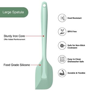 Silicone Spatula Set, Premium Spatulas Silicone Heat Resistant 2 Small & 2 Large Flexible Scraper for Nonstick Cookware, Rubber Spatula for Kitchen Mixing Baking Cooking Use, Soft Spatula - Set of 4