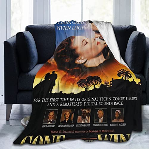 XUKE Gone with The Wind Multifunctional Blanket Ultra-Soft Micro Fleece Blanket, Super Soft, Warm, Cozy, Plush, Fuzzy,for Couch, Sofa, Living Room Or Bed Suite for All Season (80*60inch)