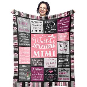 ruvinzo mimi gifts, mimi gifts for grandma, grandma birthday gifts, great grandma gifts for mimi grandma, nana gifts for grandma, grandmother gift ideas, mimi mother’s day gigi gift blanket 60” x 50”