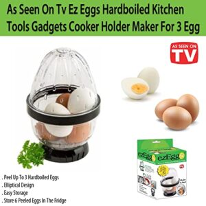 EZ EGGS Hard Boiled Egg Peeler, 3 Egg Capacity – Handheld Specialty Kitchen Tool Peels Egg Shells in Seconds (As Seen on TV)