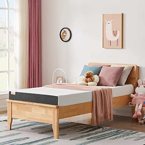 OUUI Twin Mattress, 6 Inch Cooling Gel Memory Foam Mattress in a Box for Kids with Breathable Cover Medium Firm Twin Bed Mattress for Bunk Bed, Trundle Bed, Pressure Relief, CertiPUR-US Certified