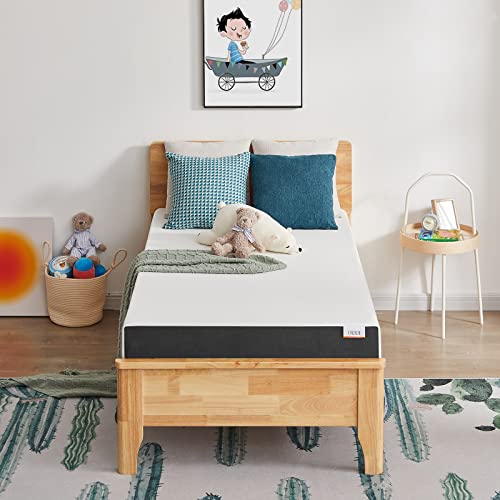 OUUI Twin Mattress, 6 Inch Cooling Gel Memory Foam Mattress in a Box for Kids with Breathable Cover Medium Firm Twin Bed Mattress for Bunk Bed, Trundle Bed, Pressure Relief, CertiPUR-US Certified