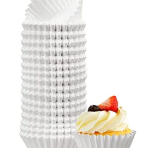 LotFancy White Mini Cupcake Liners 500pcs, Small Muffin Liners, Greaseproof Paper Baking Cups, Cupcake Wrappers for Birthday, Holidays, No Smell, Bottom 1.25 inch Width