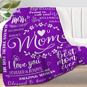 Hexagram Gifts for Mom from Daughter Son on Mothers Day, Throw Blanket, Mom Gifts, Mom Gifts from Daughters, Gift for Mom, Birthday Gifts for Mom, Presents for Mom Blanket 60"×50"(Purple)