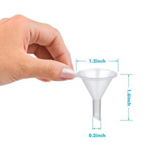 50 Pcs Mini Funnel TailaiMei Clear Plastic Funnels for Perfume Fragrance Essential Oils, Lab Bottles, Sand Art, Spices and Recreational Activities.