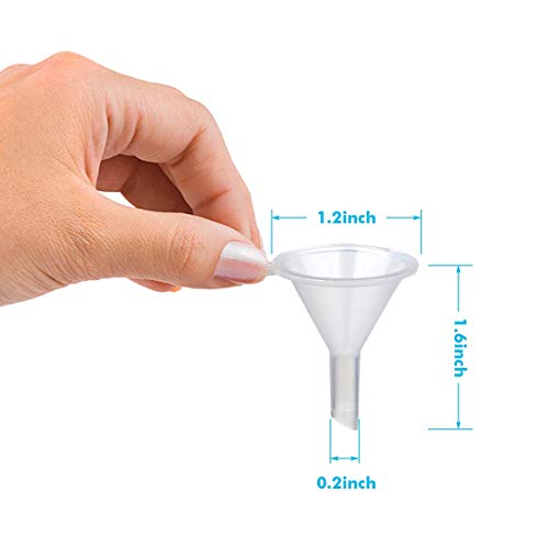 50 Pcs Mini Funnel TailaiMei Clear Plastic Funnels for Perfume Fragrance Essential Oils, Lab Bottles, Sand Art, Spices and Recreational Activities.