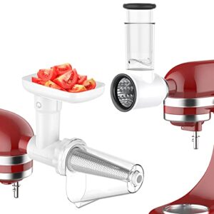 gvode slicer shredder attachment & fruit and vegetable attachment strainer set with meat grinder