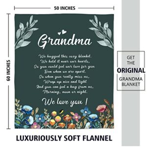 Blanket Gifts for Grandma, Grandma Birthday Gifts, Mother's Day Present for Grandma from Granddaughter, Grandchildren, We Love You Cozy Throw Blankets 50" x 60"