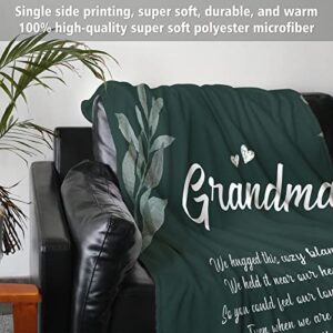 Blanket Gifts for Grandma, Grandma Birthday Gifts, Mother's Day Present for Grandma from Granddaughter, Grandchildren, We Love You Cozy Throw Blankets 50" x 60"