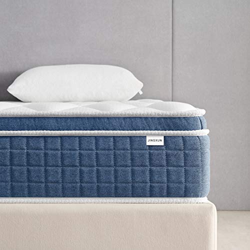 Jingxun Queen Mattress, 14 Inch Hybrid Innerspring Mattress with Memory Foam,Innerspring Mattress Medium Firm Mattress in a Box Queen Size Mattress for Sleep Supportive & Pressure Relief,Queen Bed