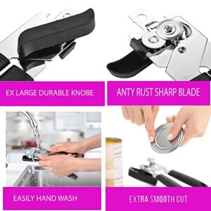 Best Can Opener Hand Manual - Stainless Steel Multifunctional 3in1 Manual Can Opener and Bottle Bear Opener with Sharp Blade Smooth Edge and Easy Grip Handle Easy to Use for Seniors Citizens