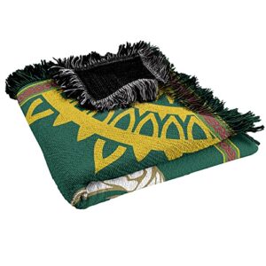 LOGOVISION The Lord of The Rings Blanket, 50"x60" Rohan Banner Woven Tapestry Cotton Blend Fringed Throw Blanket