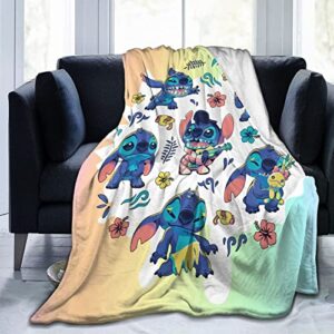 ultra soft flannel blanket cartoon throw blanket for sofa bed room,suitable for all seasons (50"x40")