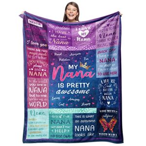 gevuto nana gifts blanket - birthday gifts for nana throw 50" x 60" - nana gifts from grandkids - grandma gifts for mothers day - nana birthday gifts - gigi gifts for grandma - best nana ever gifts