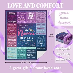 Gevuto Nana Gifts Blanket - Birthday Gifts for Nana Throw 50" X 60" - Nana Gifts from Grandkids - Grandma Gifts for Mothers Day - Nana Birthday Gifts - Gigi Gifts for Grandma - Best Nana Ever Gifts