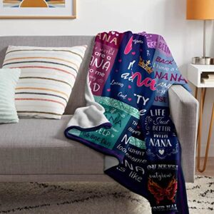 Gevuto Nana Gifts Blanket - Birthday Gifts for Nana Throw 50" X 60" - Nana Gifts from Grandkids - Grandma Gifts for Mothers Day - Nana Birthday Gifts - Gigi Gifts for Grandma - Best Nana Ever Gifts