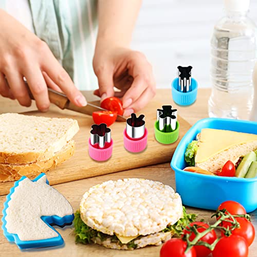 Sandwich Cutter Set Fruit Cutters Bread Cutout Shapes for Kids Lunch Butterfly Dinosaur Unicorn Mousehead Food Shaped Cookie Cutters 13 Pack for Baking and Food Tools Accessories