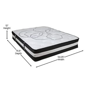 EMMA + OLIVER 12 Inch CertiPUR-US Certified Hybrid Pocket Spring Mattress, Full Mattress in a Box - Premium Mattress