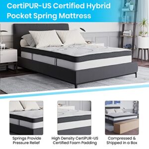 EMMA + OLIVER 12 Inch CertiPUR-US Certified Hybrid Pocket Spring Mattress, Full Mattress in a Box - Premium Mattress