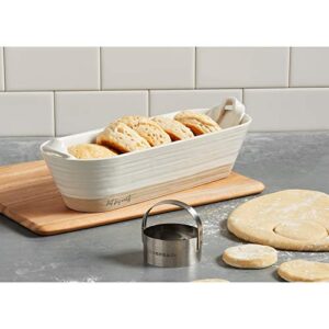 Mud Pie 46000200 BREAD BOWL BISCUIT CUTTER SET White, bowl 5" x 15" | cutter 3" x 2 1/2" dia