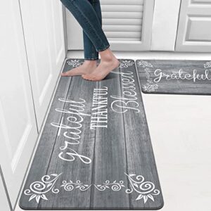 hebe anti fatigue kitchen rug sets 2 pieces non slip cushioned kitchen mats for floor waterproof farmhouse kitchen rugs and mats set comfort standing desk mats for office,laundry room