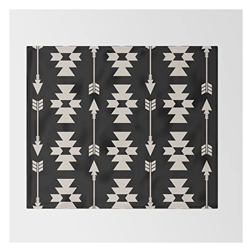 Society6 Southwestern Arrow Pattern 252 Black and Linen White by Tony Magner Design Throw Blanket (51" x 60" Blanket)