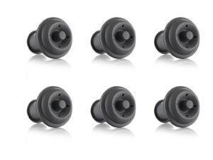 vacu vin wine saver vacuum stoppers, set of 6 - grey