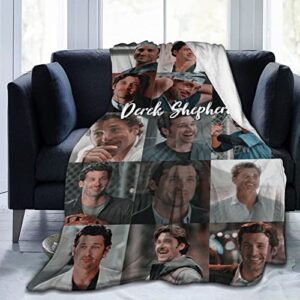 Comfortable Ultra-Soft Micro Fleece Blanket,Derek Shepherd Mcdreamy Fleece Blankets for Sofa Bed Travel 80"X60"