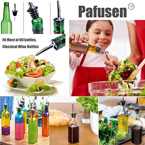 Pafusen 12 Pack Stainless Steel Speed Pourers Spouts with Tapered, Liquor Pourers with Rubber Cap, Hygienic, Dishwasher Safe, Fits most Classic Bottle's Lip up to 3/4" (12)