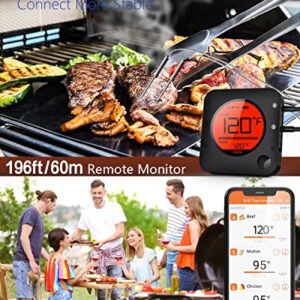 Bluetooth Meat Thermometer Wireless Meat Thermometer, Wireless Digital Grill Thermometer with 6 Temperature Probes, Large LCD Display, Bluetooth Thermometer for Grill, Smoker, Oven, Cooking and BBQ