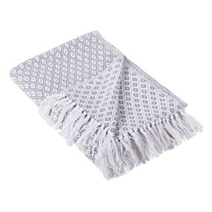 dii global mini diamond woven throw, 50x60, gray