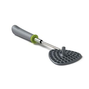 joseph joseph delta folding potato masher stores flat space saving locking, one-size, gray/green