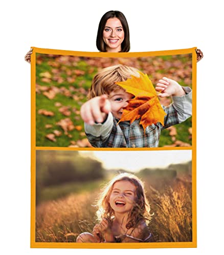 Personalized Throw Blankets for Mom Dad Kids Adults Customized Blankets with Photos Text Flannel Soft Blanket Custom Birthday Fathers Mothers Valentines Anniversary Day Fun Gifts