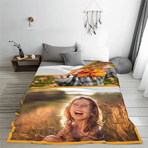 Personalized Throw Blankets for Mom Dad Kids Adults Customized Blankets with Photos Text Flannel Soft Blanket Custom Birthday Fathers Mothers Valentines Anniversary Day Fun Gifts