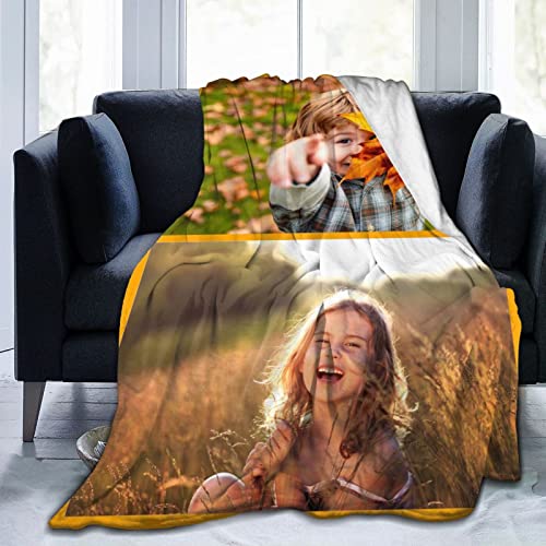 Personalized Throw Blankets for Mom Dad Kids Adults Customized Blankets with Photos Text Flannel Soft Blanket Custom Birthday Fathers Mothers Valentines Anniversary Day Fun Gifts