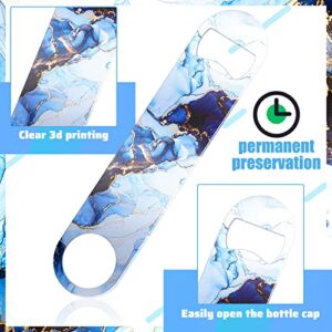 4 Pcs Flat Bottle Opener Heavy Duty Stainless Steel Beer Bottle Opener for Kitchen Bar Restaurant, 7 Inches (Marble Print)