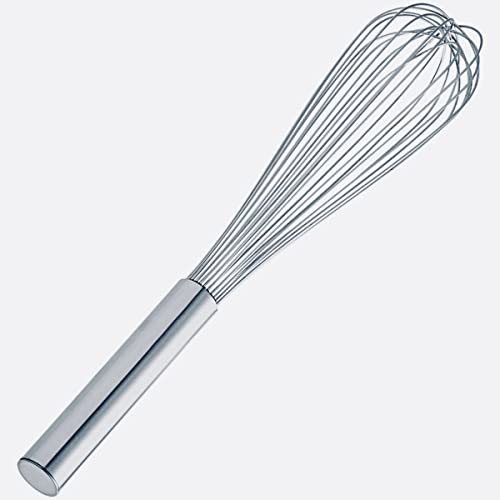 14" Stainless Steel Piano Whip / Whisk, Piano Wire Whip, Handheld Whisk for Blending, Whisking, Beating, Stirring and Mixing by Tezzorio