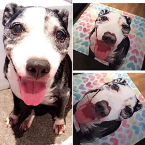 Personalized Dog Portrait Blanket Custom Blankets & Throws with Photo Christmas New Year Birthday Gifts Blanket Pet Dog | Cat Lover | Dog Mom |Cat Lady |Mother |Adults |Men |Women Gifts 50"×60"