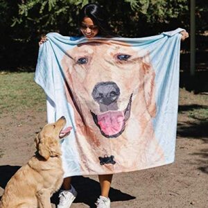 Personalized Dog Portrait Blanket Custom Blankets & Throws with Photo Christmas New Year Birthday Gifts Blanket Pet Dog | Cat Lover | Dog Mom |Cat Lady |Mother |Adults |Men |Women Gifts 50"×60"