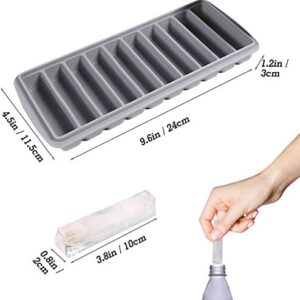 LessMo 3 PCS Ice Cube Tray, Long Ice Stick Tray Silicone with Lid, Rectangular Narrow Stick, Reusable, Flexible, Easy Release, for Small Mouth Sport Bottles, Juice Bottles, Cocktail Parties