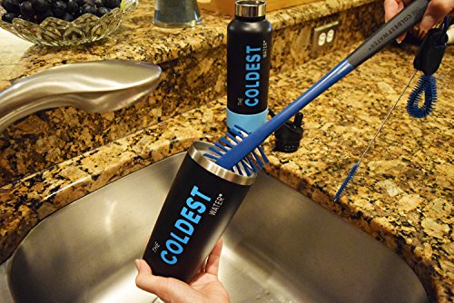 The Coldest Water Bottle Brush - Built for Stainless Steel Water Bottles,Tumblers, Easy, Safe Cleaning and Scrubbing - 3 Tools in 1