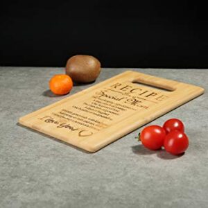 Mothers Day Gifts Bamboo Cutting Board, Mom Birthday Present Recipe for a Special Mom Love Heart