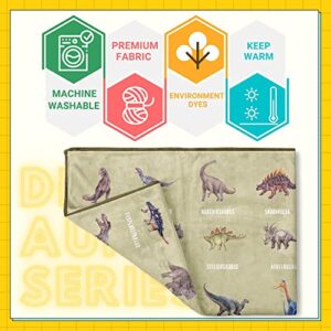 Dinosaur Blanket for Boys，Jurassic World Adults Dino Blanket，Soft Cozy Warm Throw Fleece Blanket for Couch Sofa Bed (Dinosaurs, 80" L x 60" W)